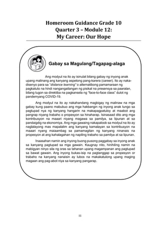 Homeroom Guidance Quarter 3- Module 12: Career Check | PDF