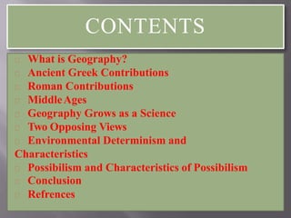 HISTORICAL DEVELOPMENT OF GEOGRAPHY | PPTX | Geography | Science