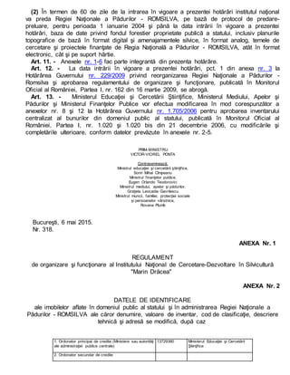 Hg 318 2015 institutul national marin dracea | PDF