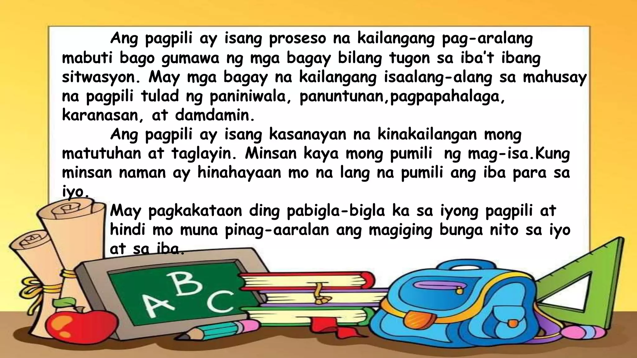 Homeroom Guidance 3 Quarter 2 Module 6 (Mga Dapat Isaalang-alang sa ...
