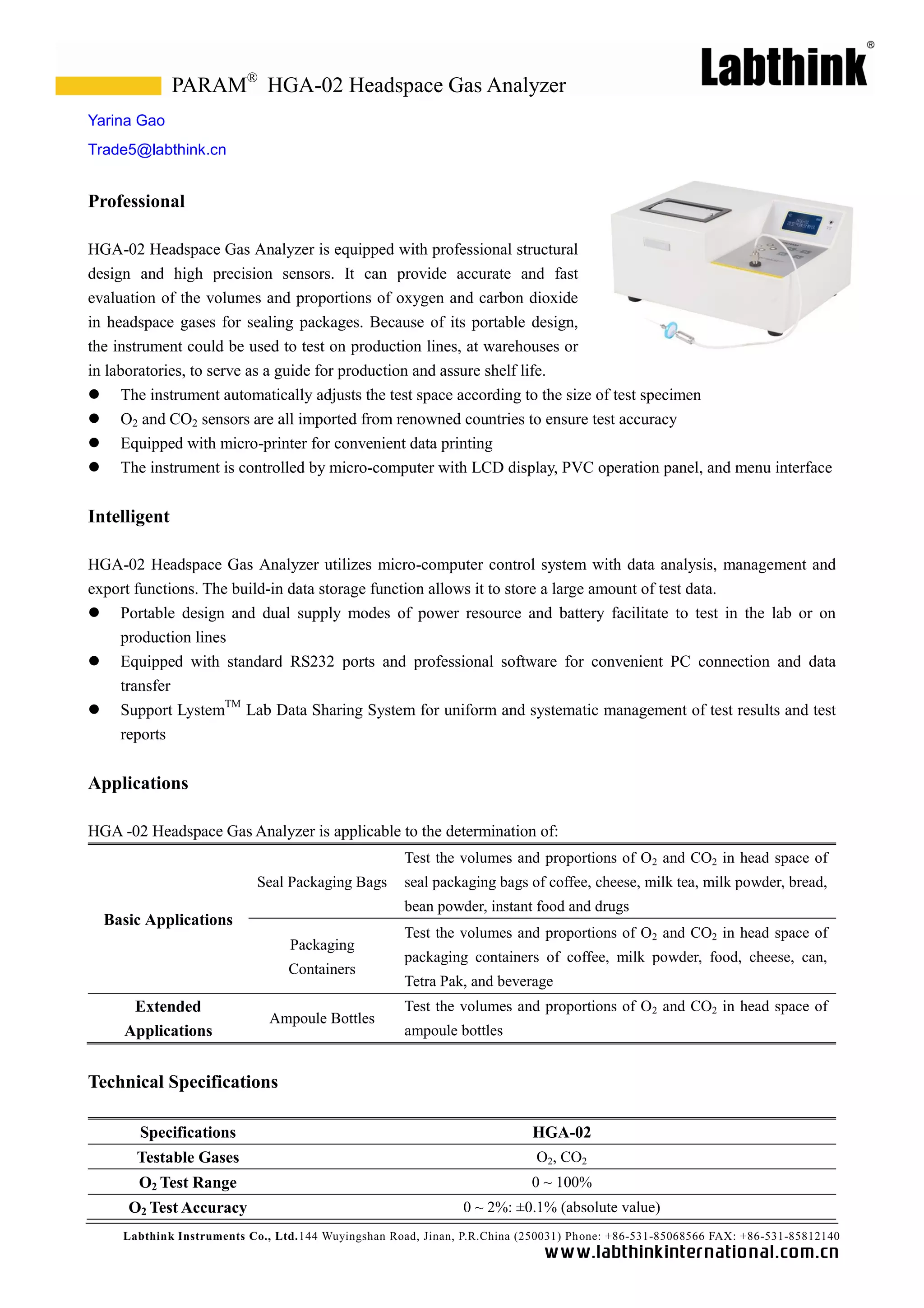 Headspace Oxygen Analyzer for MAP | PDF
