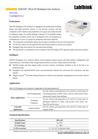 Headspace Oxygen Analyzer for MAP | PDF