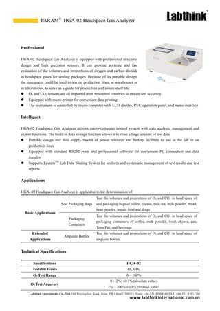 HGA 02-Headspace-Gas-Analyzer | PDF | Chemistry | Science