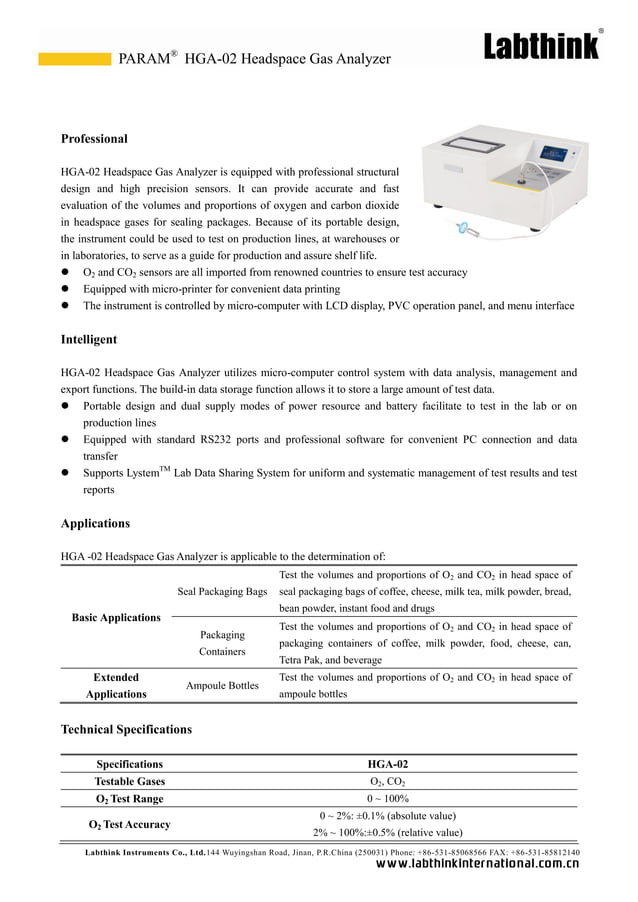 HGA 02-Headspace-Gas-Analyzer | PDF