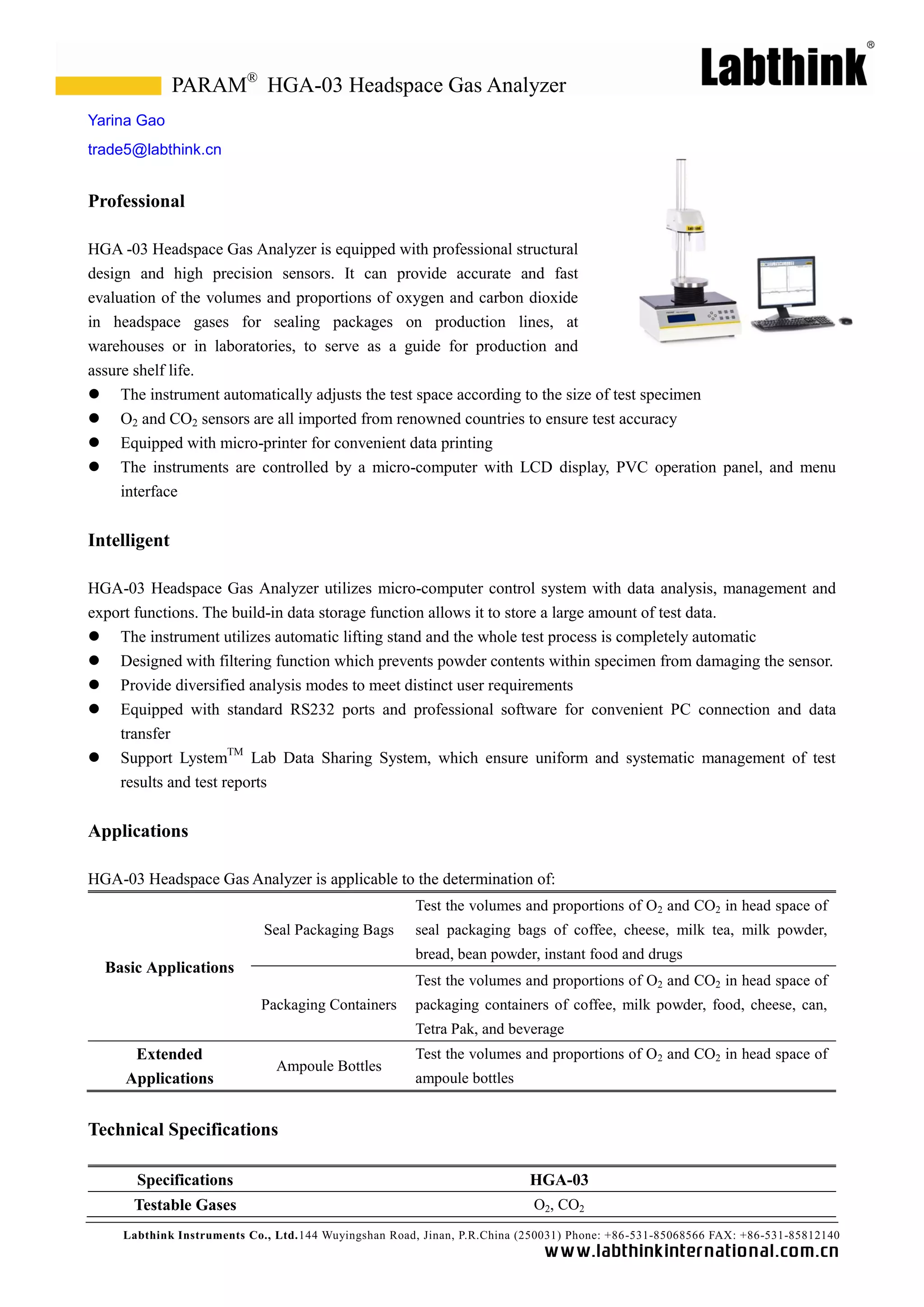 Headspace CO2 Analyzer in MAP | PDF