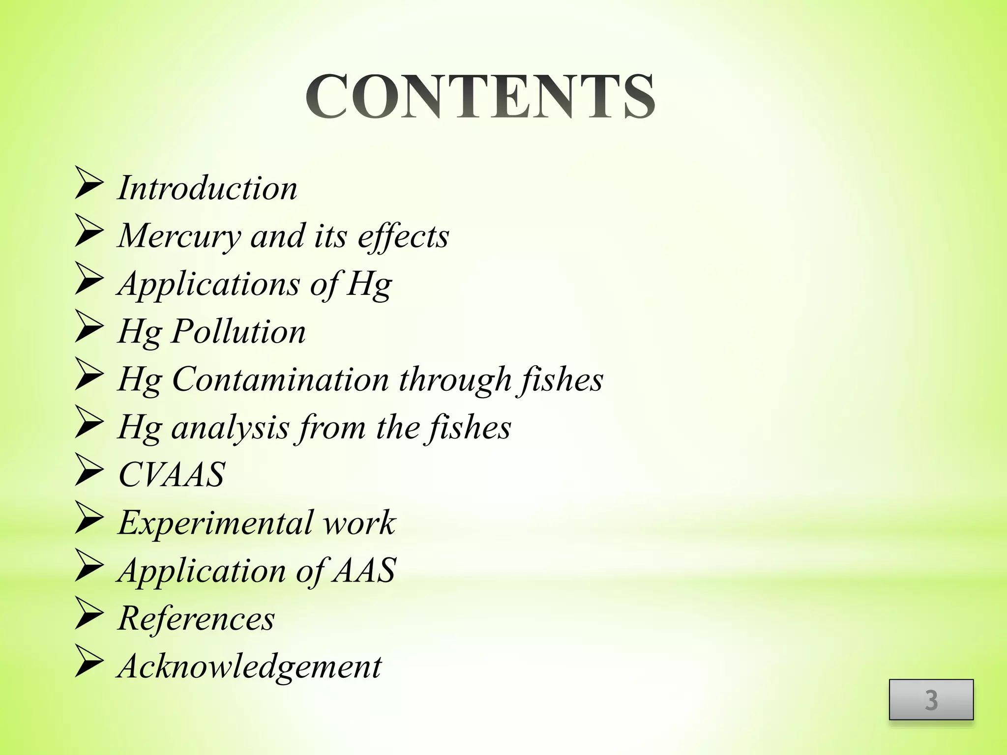 Hg analysis from the fish and their effect on human life by using Cold ...