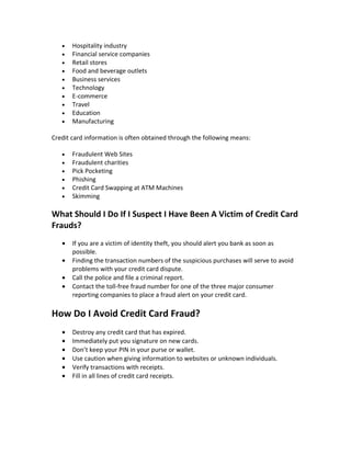 How Credit Card Fraud Happens and How You Can Protect Yourself | DOC