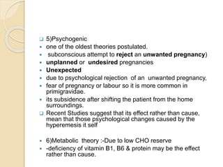 Hyperemesis Gravedarum causes -pathophysiology - complication | PPTX