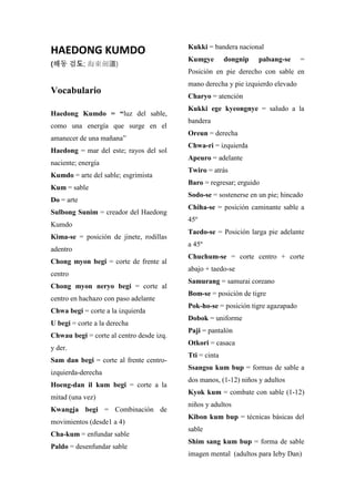 Haedong Kumdo: Vocabulario | PDF