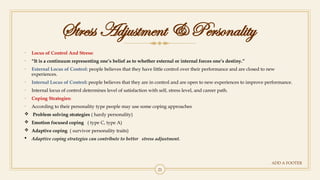 Stress, it types , types of personality A | PPT