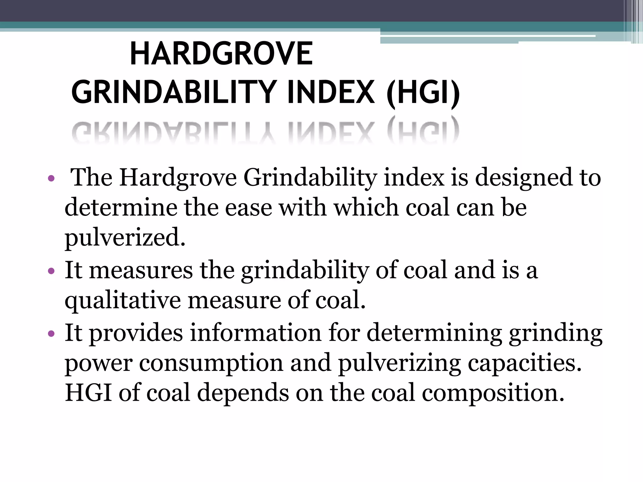 Hardgrove grindability index (HGI) | PPTX