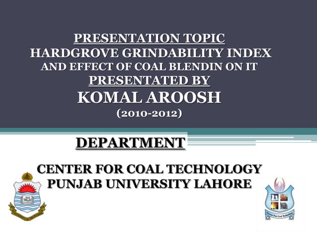 Hardgrove grindability index (HGI) | PPTX | Indoor Environmental ...