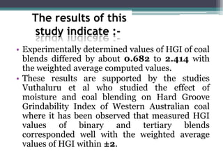 Hardgrove grindability index (HGI) | PPTX