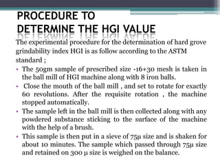 Hardgrove grindability index (HGI) | PPTX