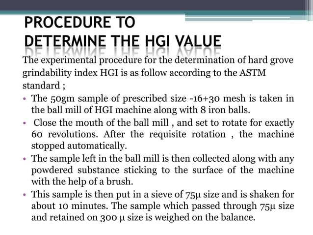 Hardgrove grindability index (HGI) | PPTX | Indoor Environmental ...