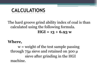 Hardgrove grindability index (HGI) | PPTX