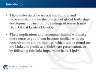 How Global Leaders Develop: Implications for Practice | PDF
