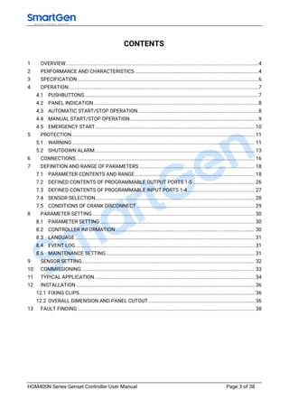 HGM410N MANUAL CONTROL PARA PLANTA ELECTRICA | PDF
