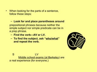 Parts of a Sentence | PPT