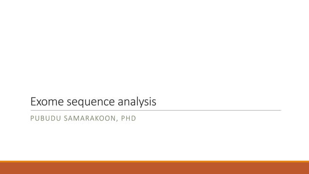 Exome sequence analysis | PDF