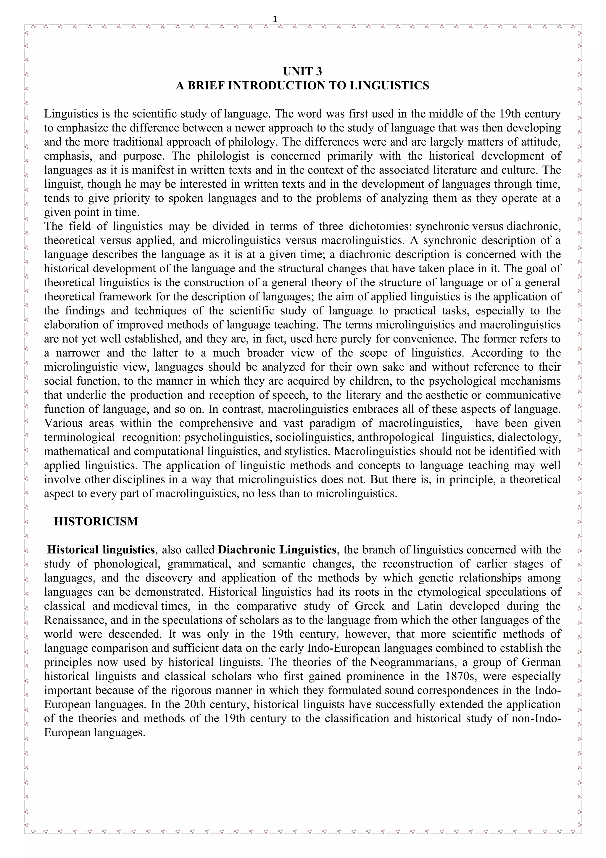 Hh. schools of thought linguistics converted | PDF