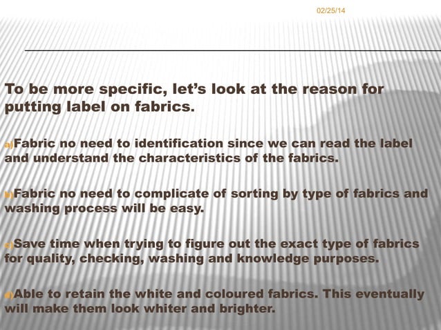 HH204- FABRIC AND LINEN HANDLING PRESENTATION | PPT