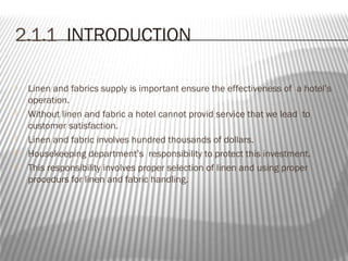 HH204- FABRIC AND LINEN HANDLING PRESENTATION | PPT