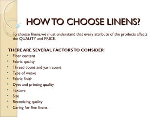 Linen And Fabric Handling | PPT