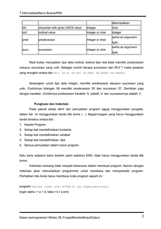 Dasar Pemrograman materi kuliah | PDF