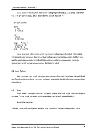 Dasar Pemrograman materi kuliah | PDF