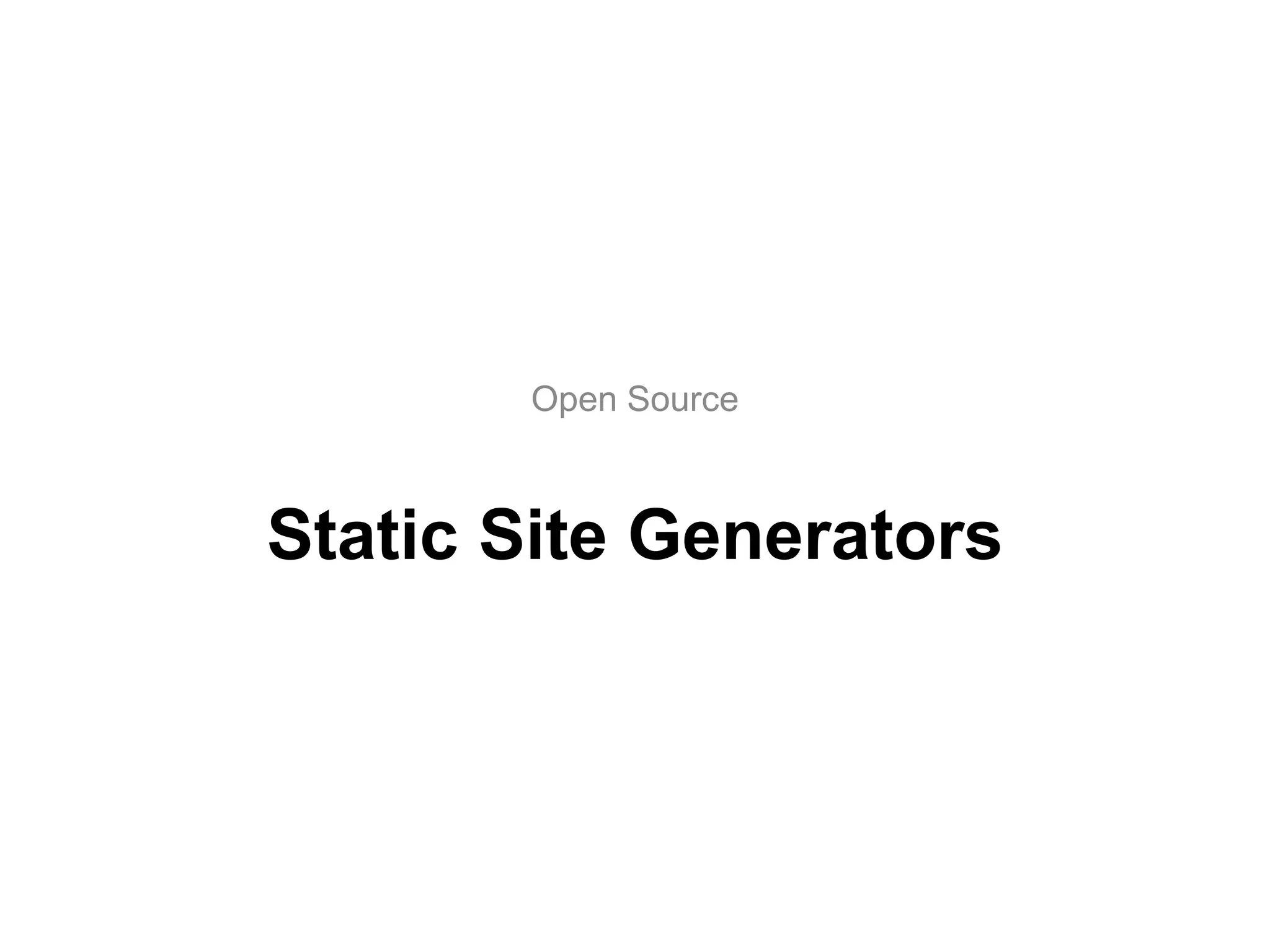Static Site Generators | PPTX