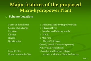 Hhaynu Micro Hydropower Plant - Mbulu, Tanzania | PDF