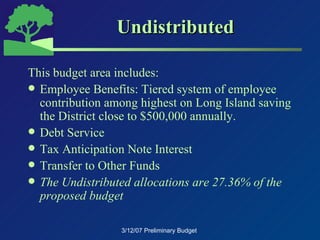 HHH Budget Presentation 3-12-07 | PPT | Free Download