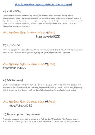 Must know about typing faster on the keyboard | PDF