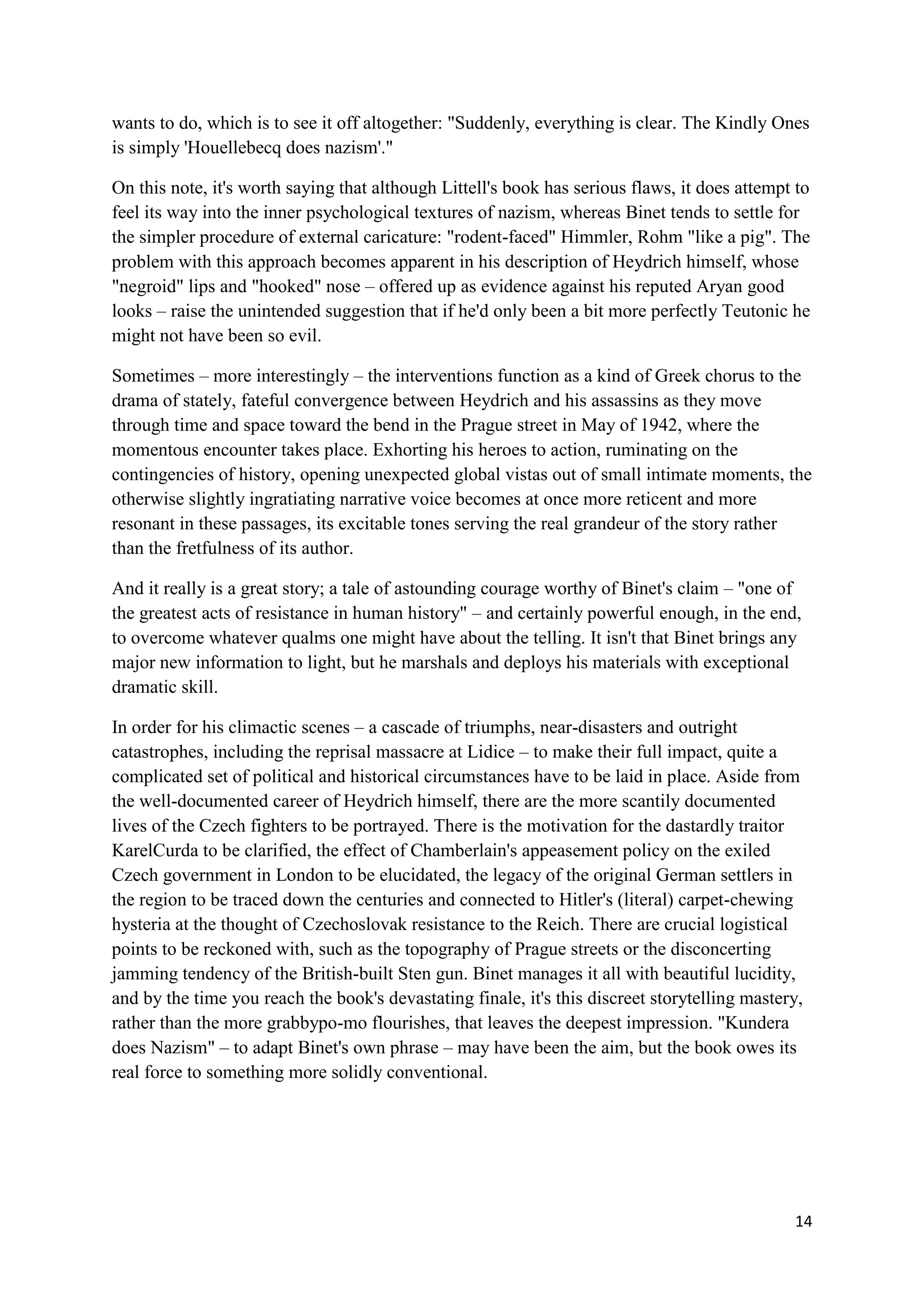 HHhH Study Guide | DOCX