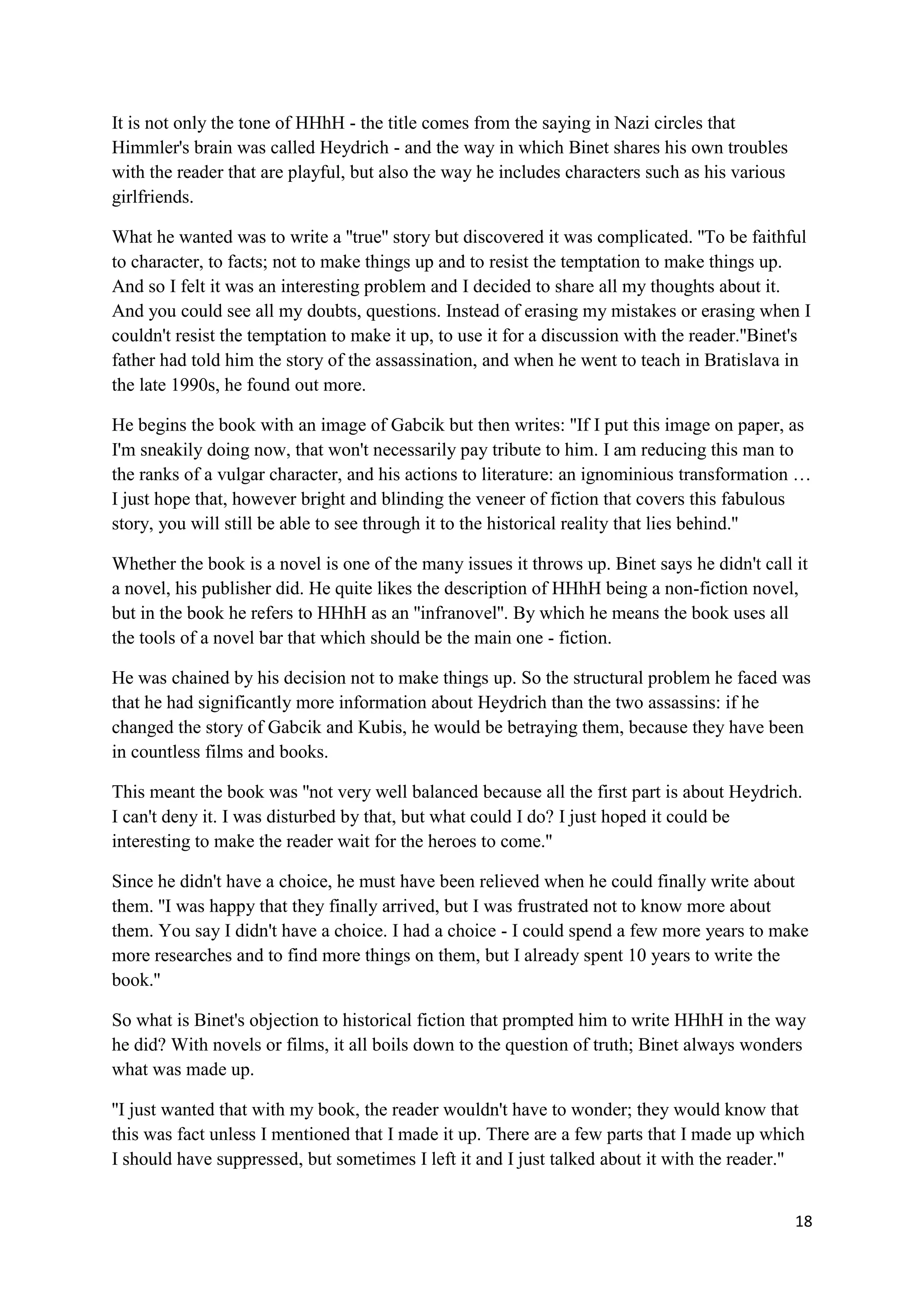 HHhH Study Guide | DOCX