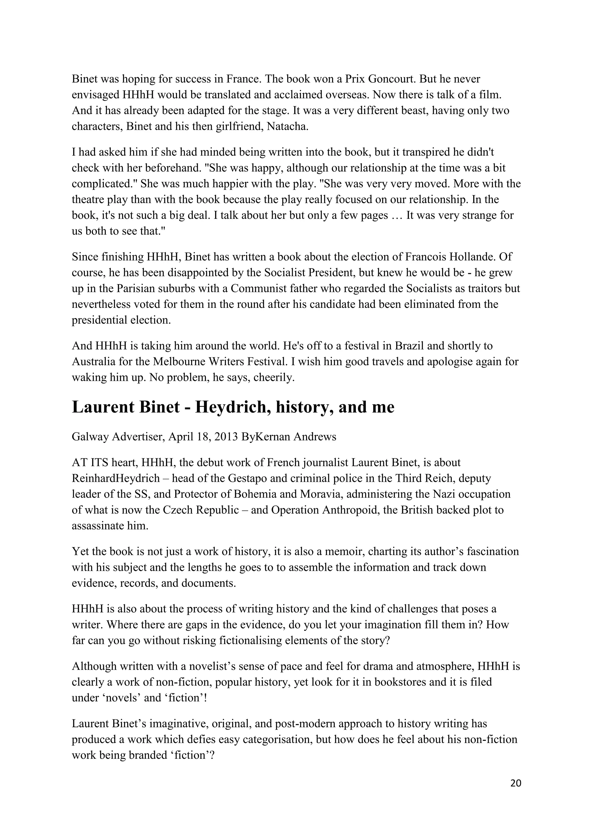 HHhH Study Guide | DOCX