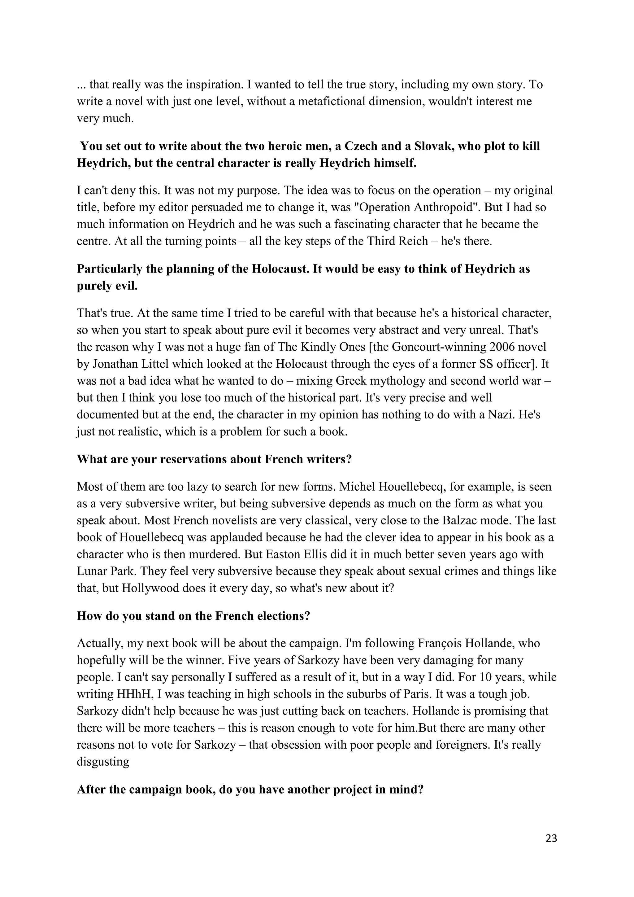 HHhH Study Guide | DOCX