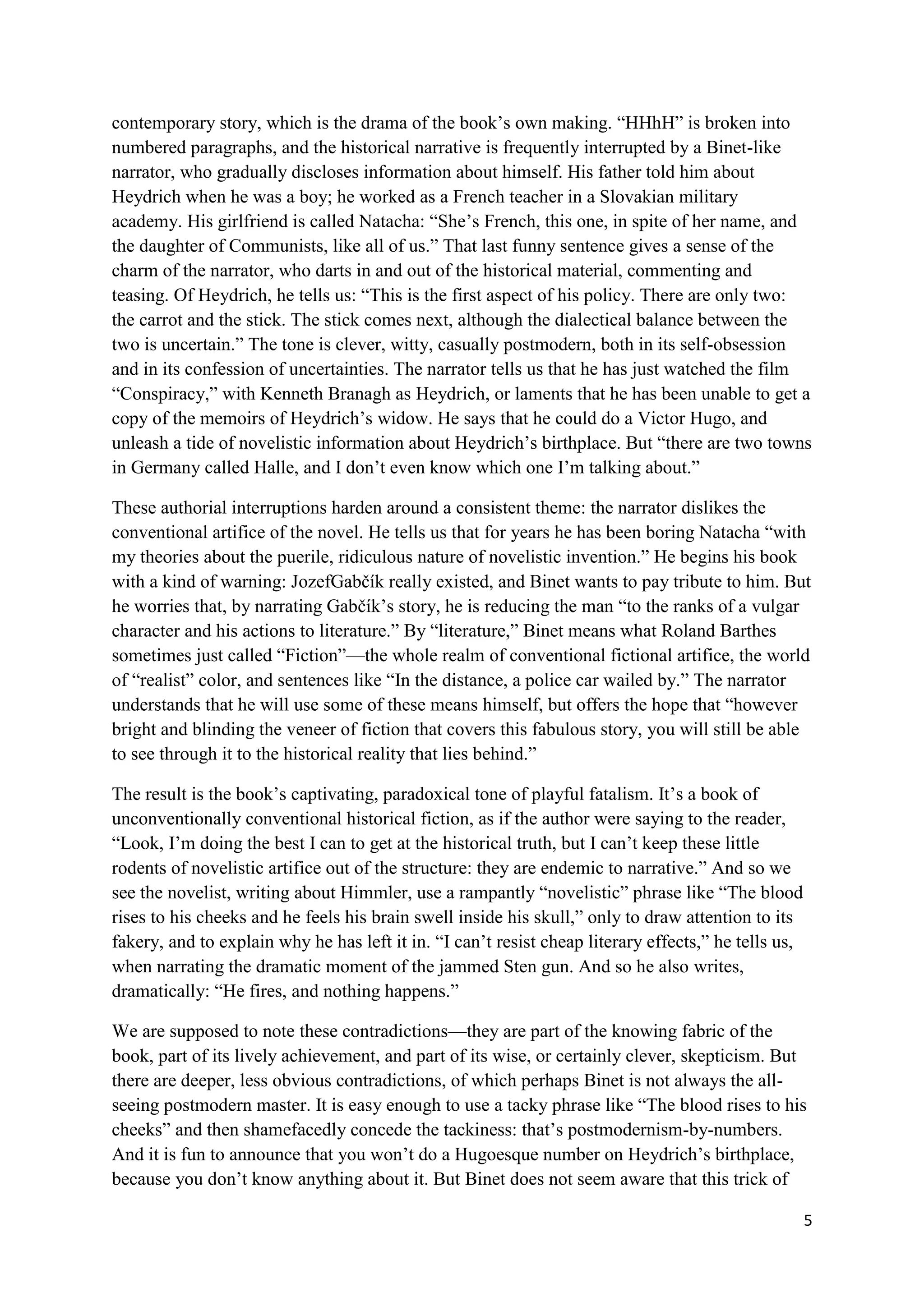 HHhH Study Guide | DOCX