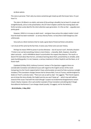 HHhH Study Guide | DOCX