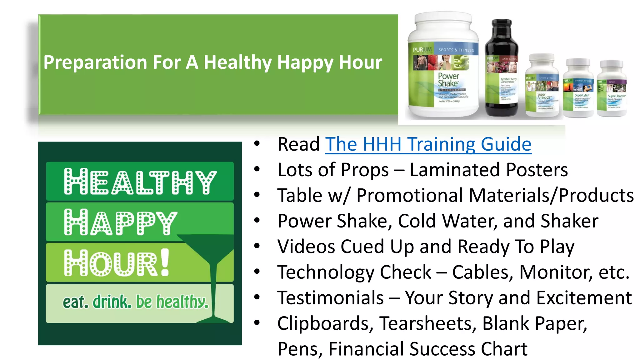 Purium Healthy Happy Hour Training | PDF