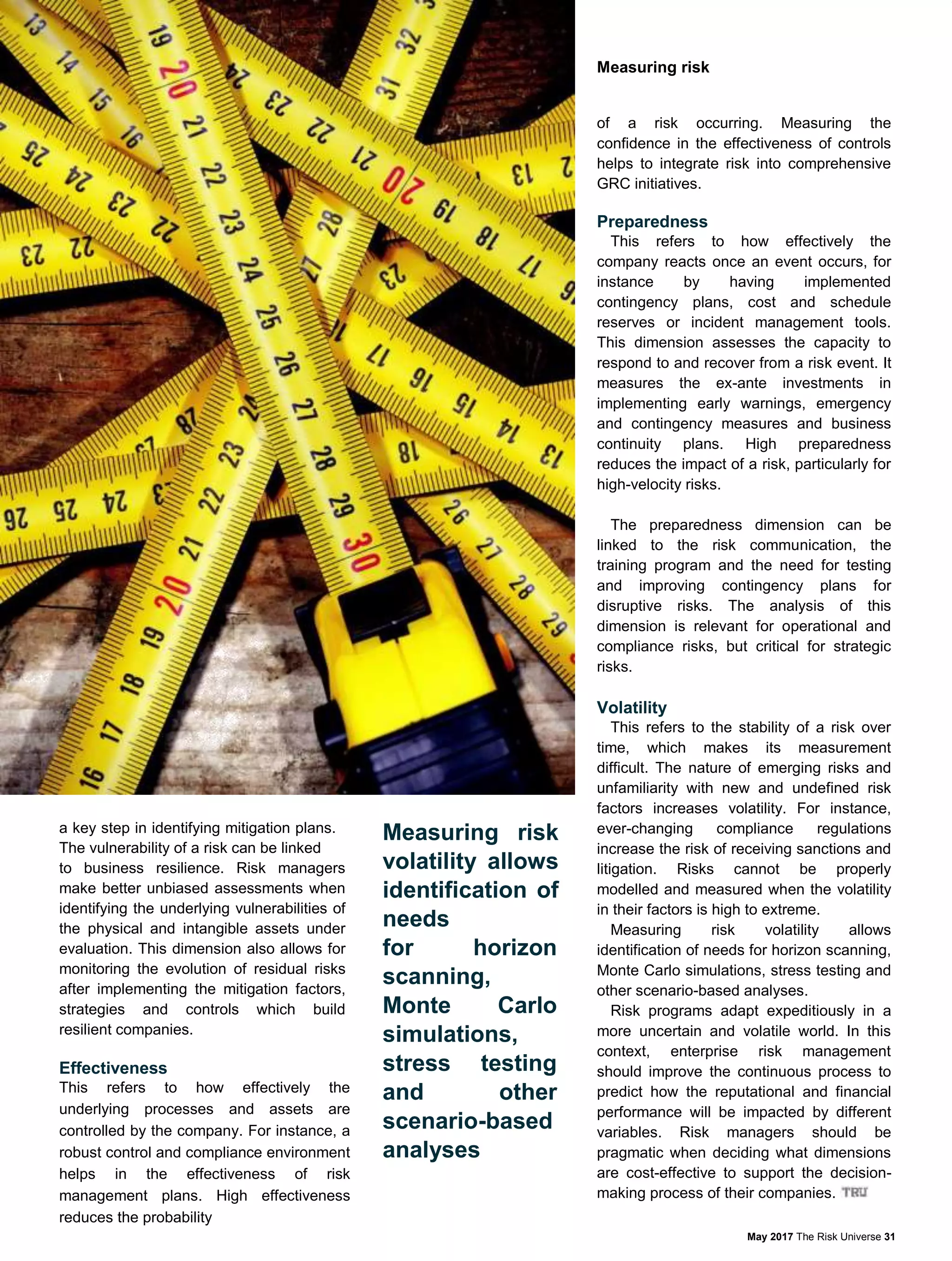 Dimensions in Risk Measurement | PDF