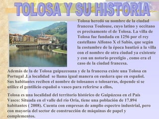 Historia de Tolosa, tradiciones y festejos. | PPS