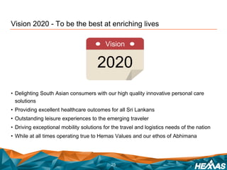 Hemas Holdings PLC investor presentation 2015/16 | PPT