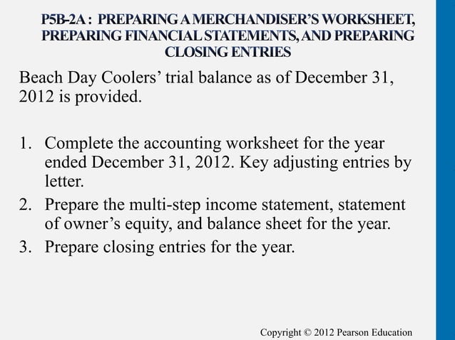 Worksheet for a Merchandising Business.ppt