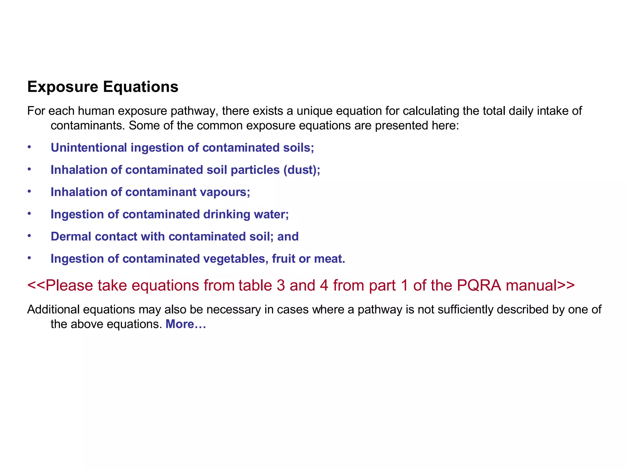 Human Health Risk Assessment Training Module | PPT