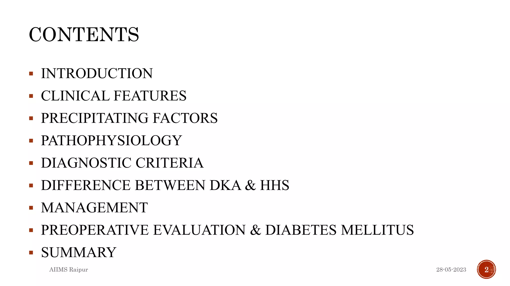 Hyperosmolar hyperglycaemic syndrome | PPTX