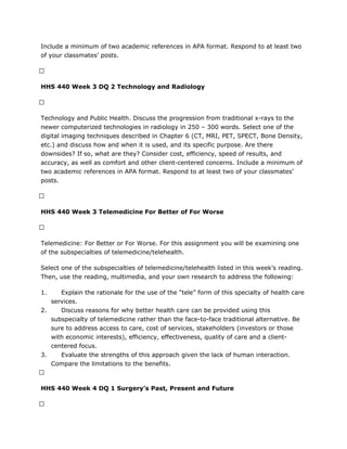 Hhs 440 entire class | PDF | Technology & Computing