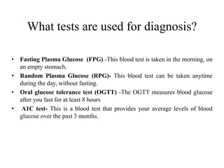 Diagnostic Test of Diabetes & Hypothyroidism | PPT