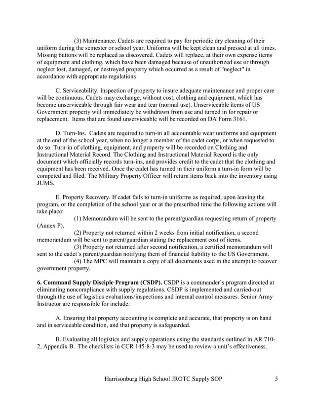 Supply Sop | PDF